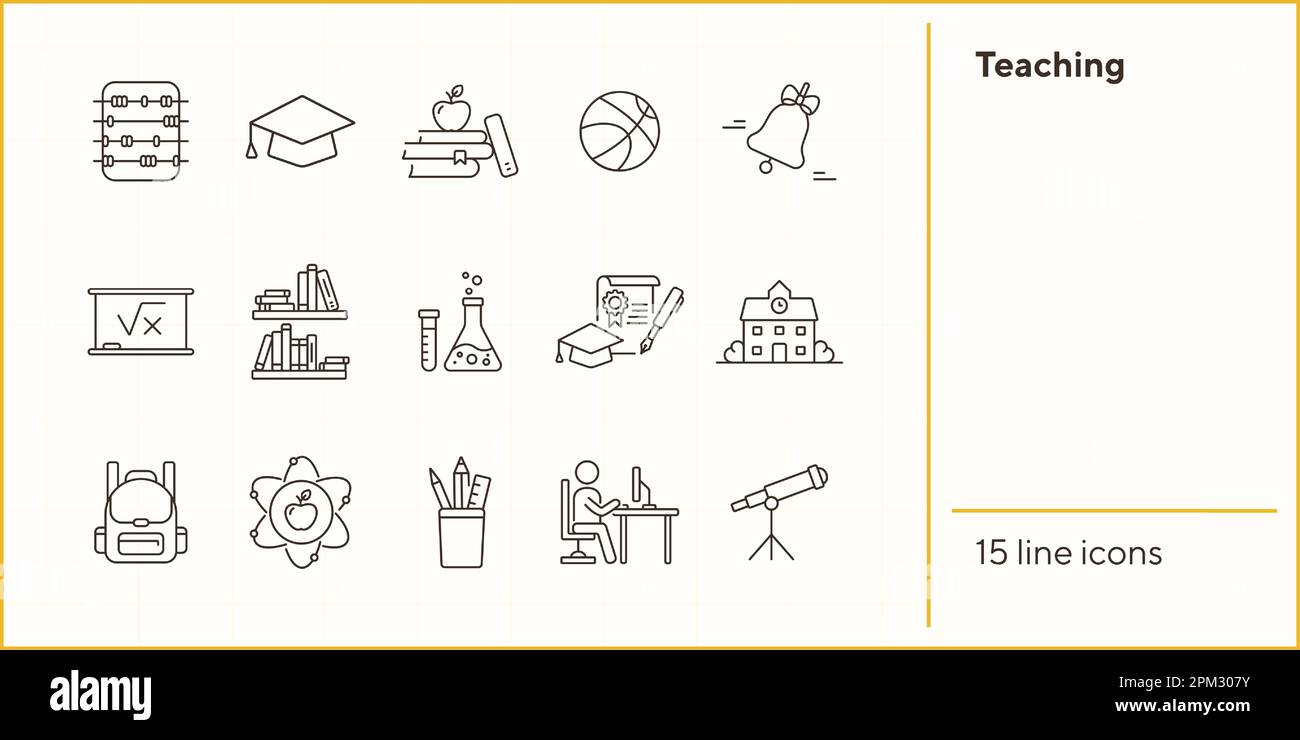 Teaching line icon set Stock Vector Image & Art - Alamy