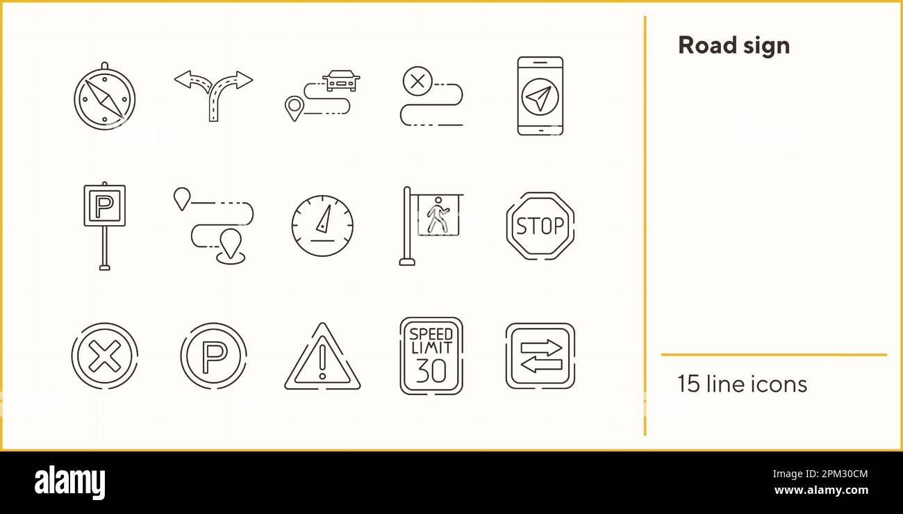 Highway billboard driving warning Stock Vector Images - Alamy