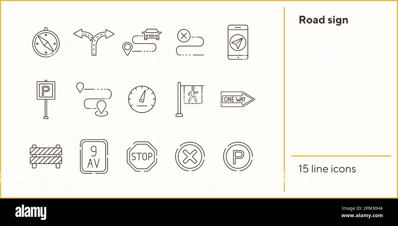 Road sign icons Stock Vector Image & Art - Alamy