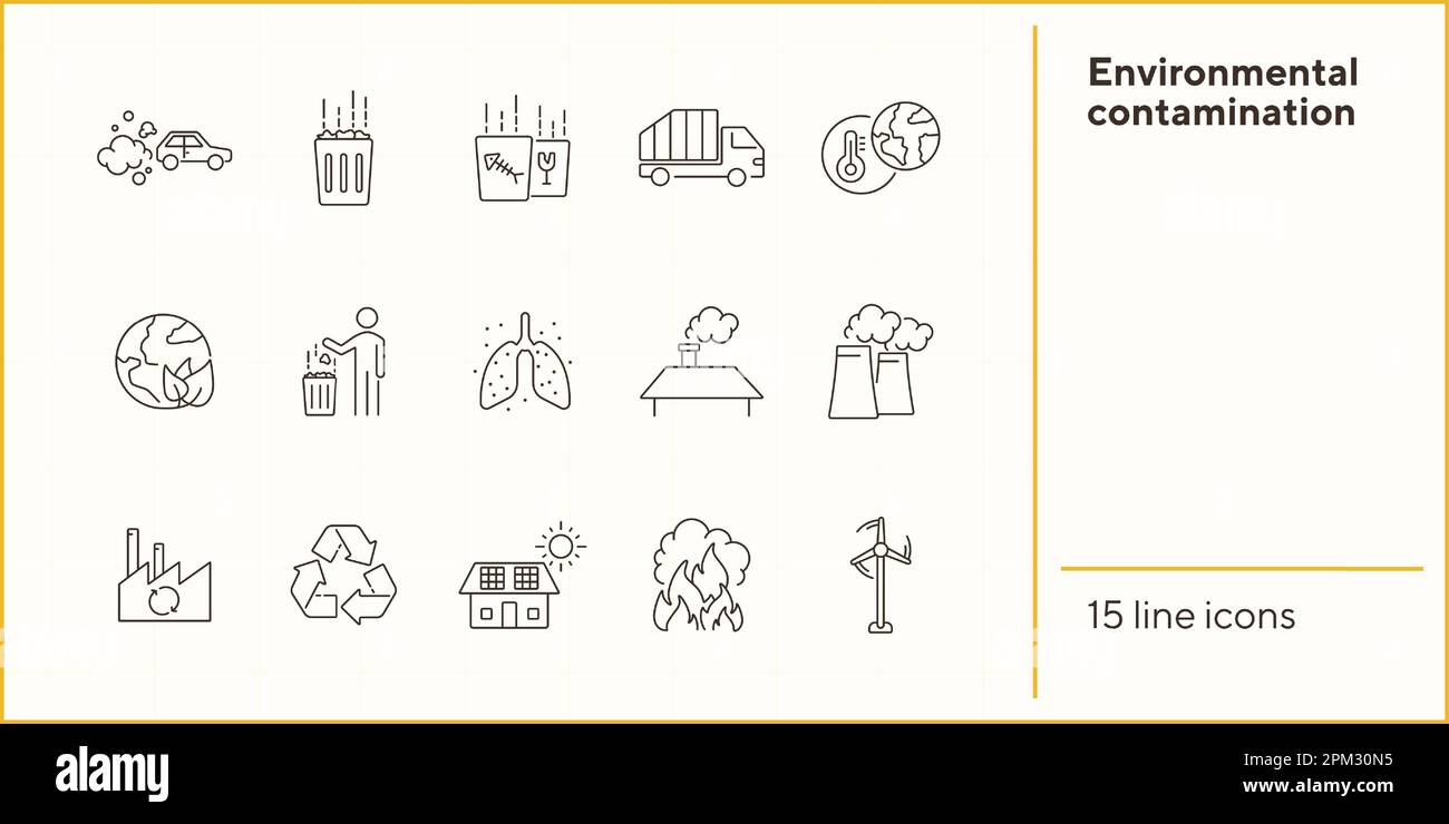Environmental contamination icons set Stock Vector Image & Art - Alamy