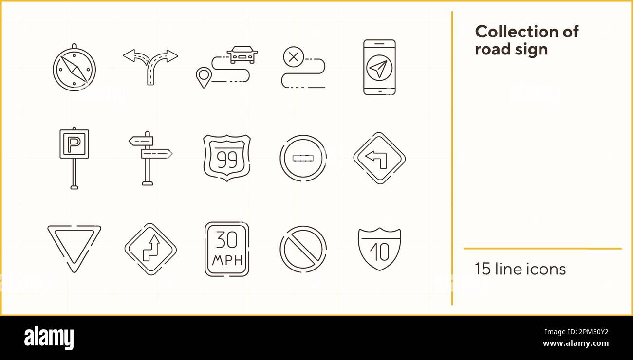 Collection of road sign icons Stock Vector Image & Art - Alamy