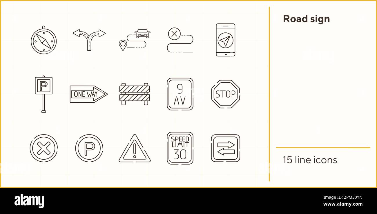 Set of road sign icons Stock Vector Image & Art - Alamy