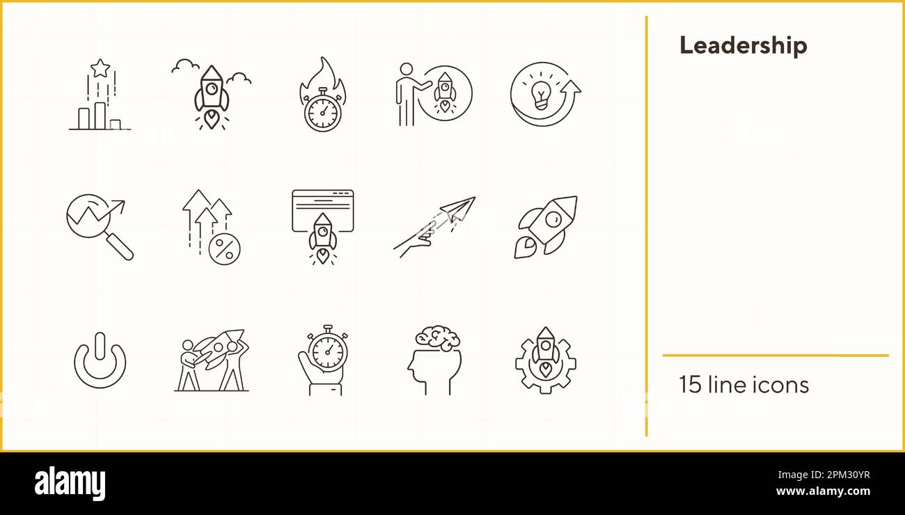 Leadership icons. Set of line icons Stock Vector Image & Art - Alamy