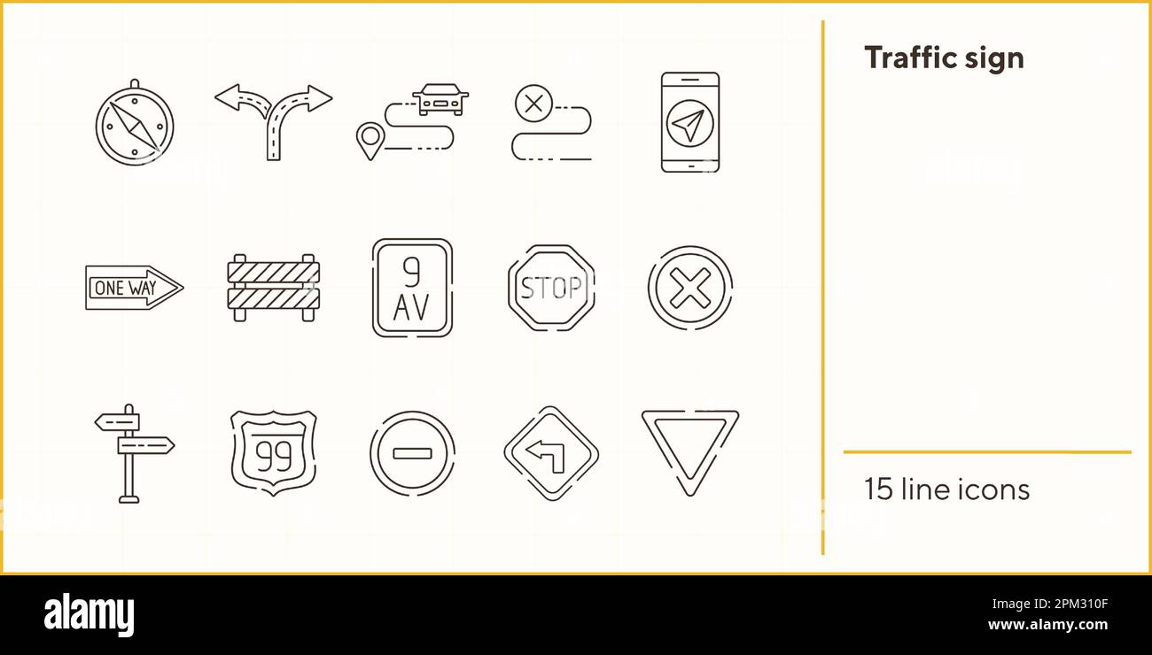 Set of traffic sign icons Stock Vector Image & Art - Alamy
