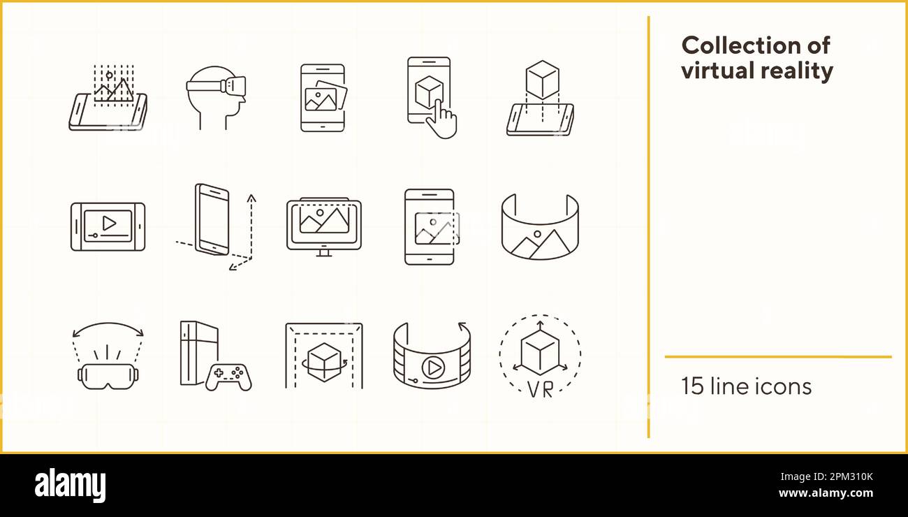 Collection of virtual reality line icons Stock Vector Image & Art - Alamy