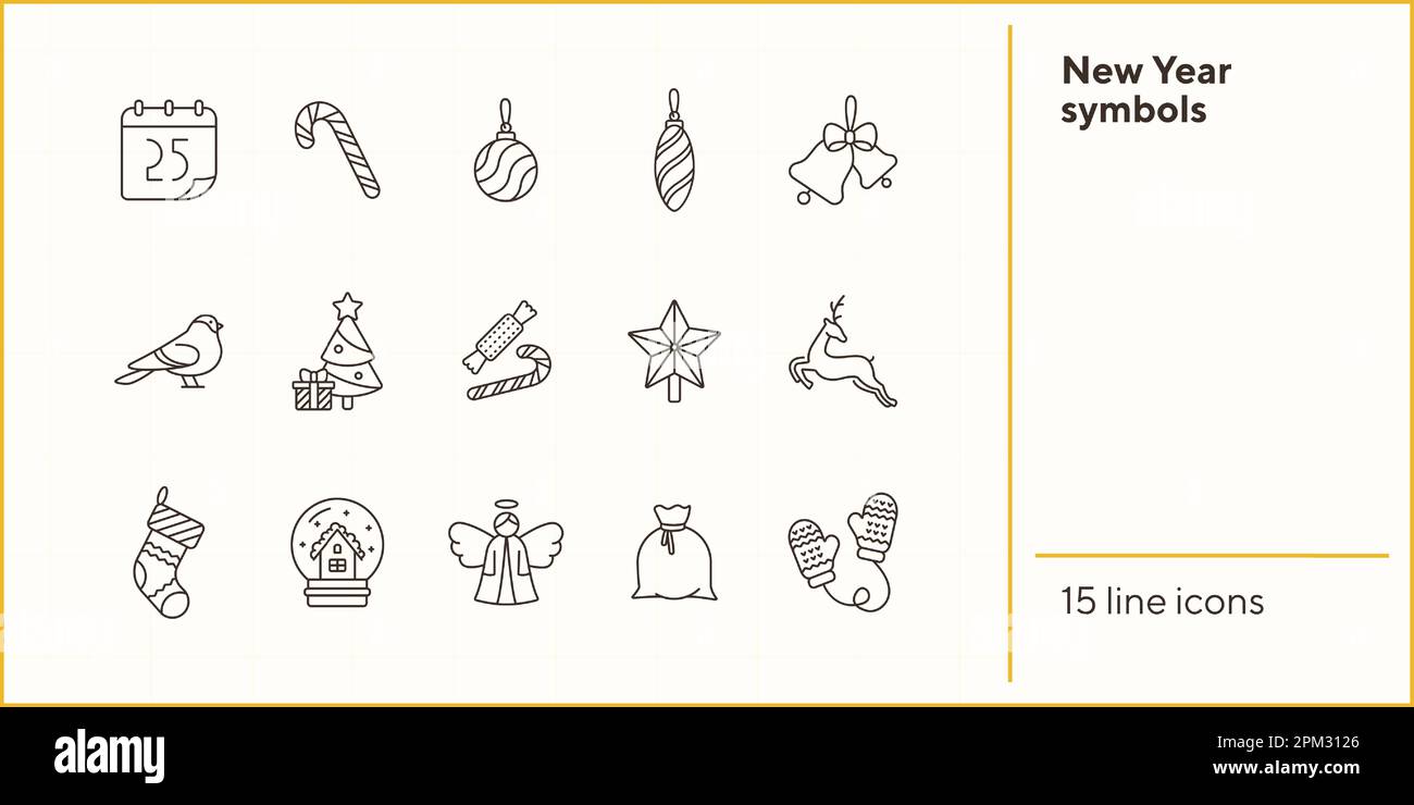 New year symbols thin Stock Vector Images - Alamy