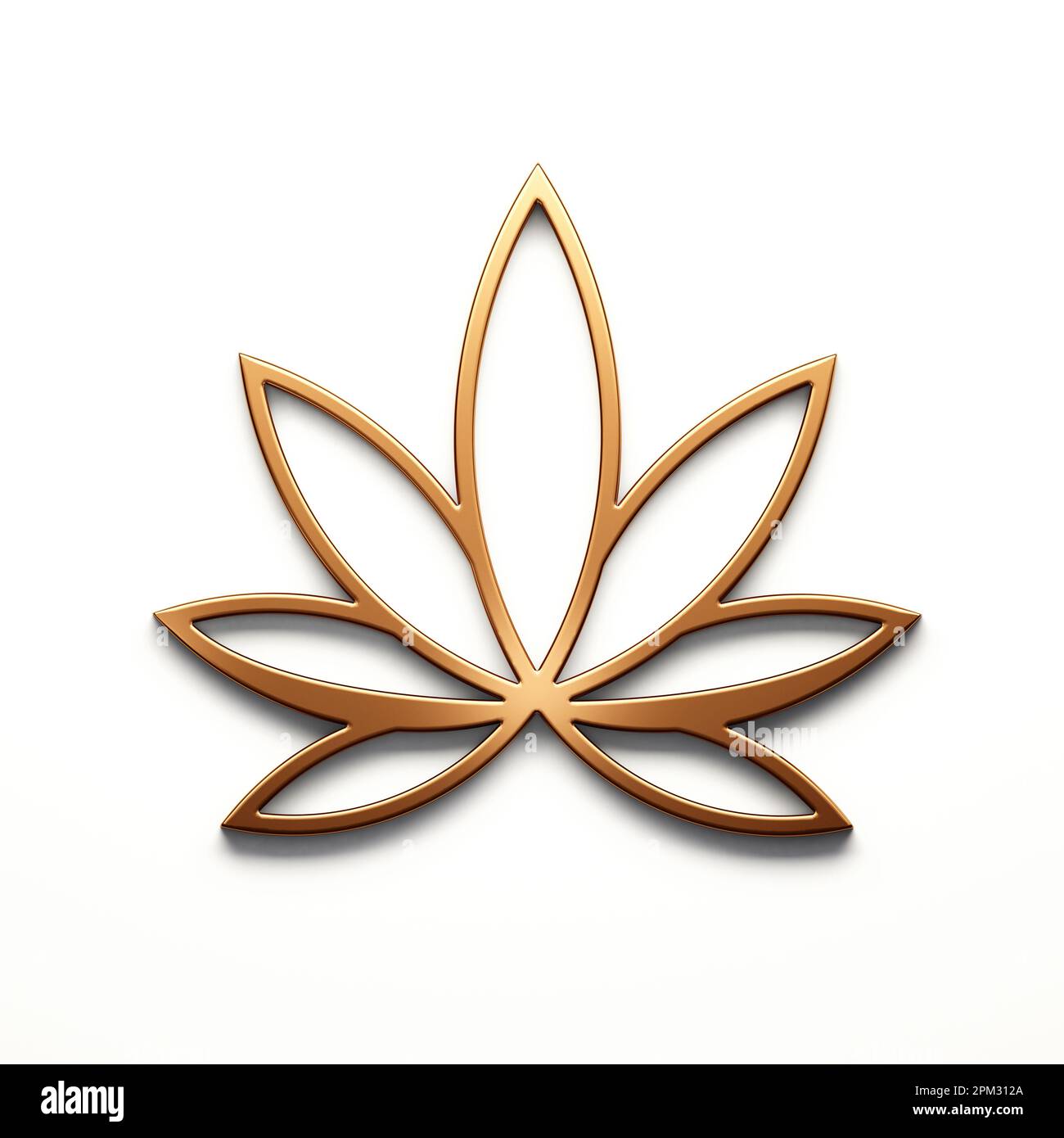 Golden cannabis leaf on white hi-res stock photography and images - Alamy