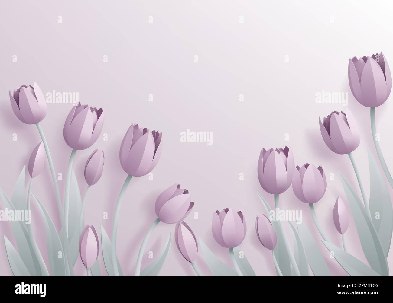 Paper Craft Cut Origami Floral Tulip Flowers Stock Vector Image & Art ...