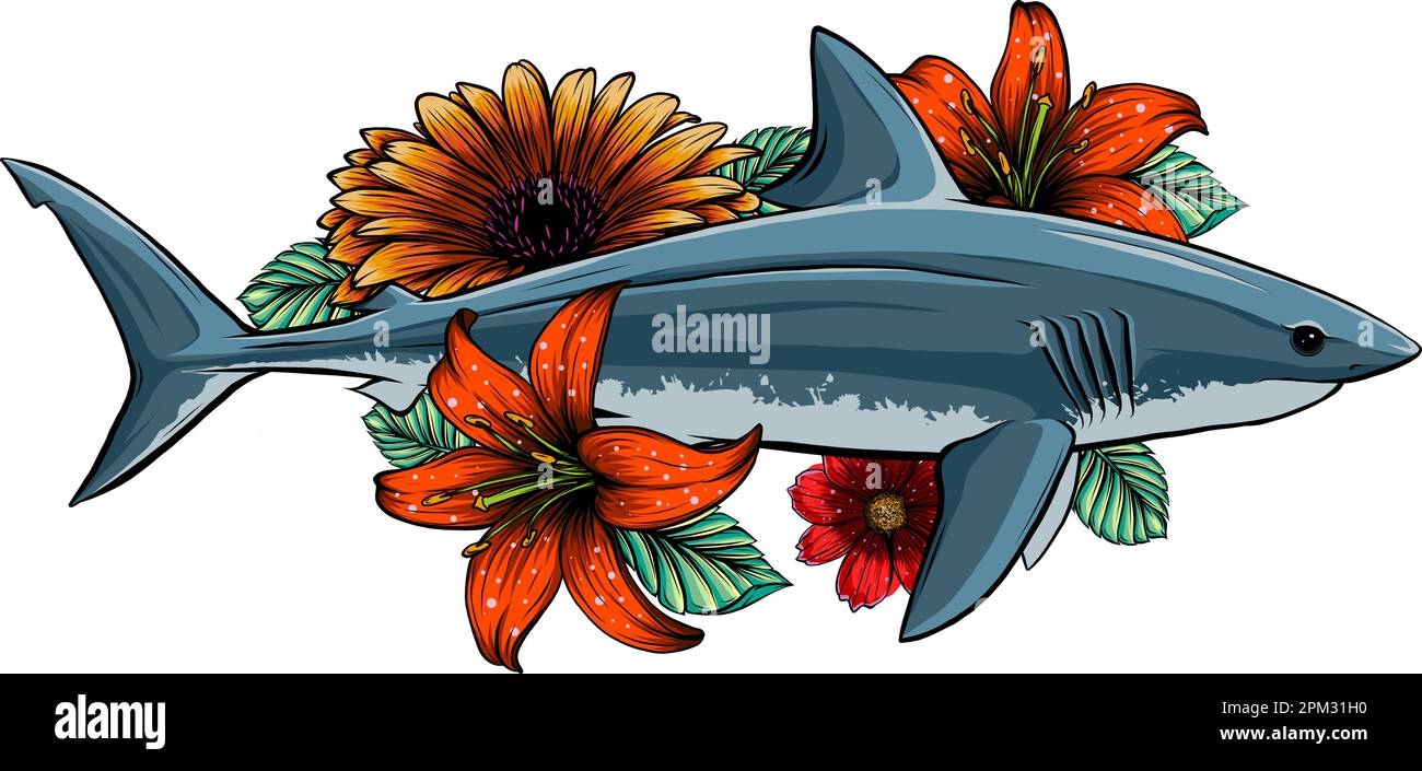 Shark print design hi-res stock photography and images - Alamy