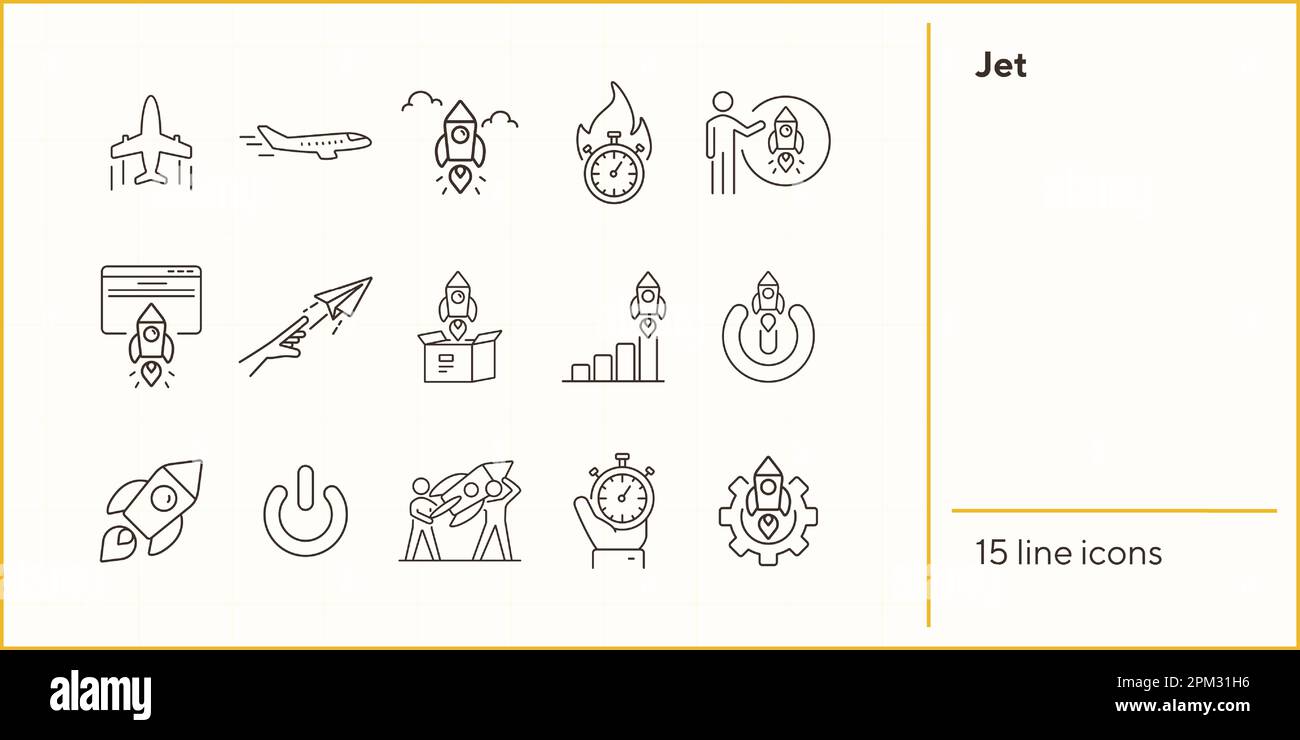 Jet icons. Set of line icons Stock Vector Image & Art - Alamy