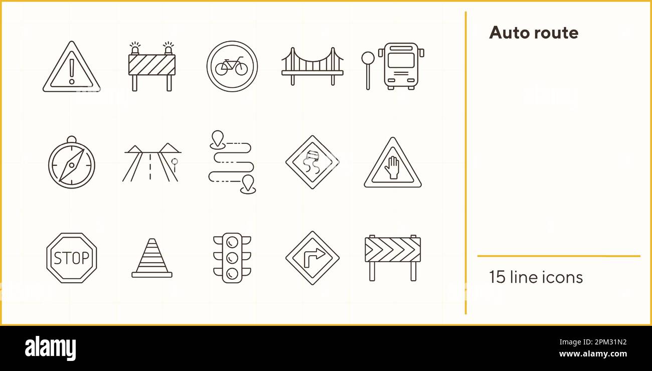 Auto route icons Stock Vector Image & Art - Alamy