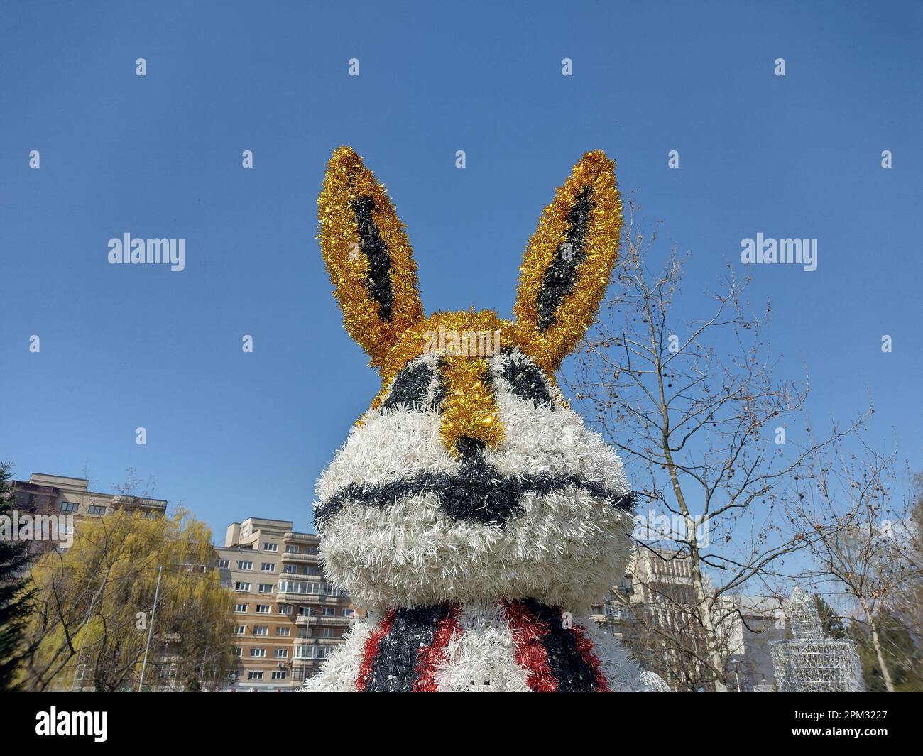 Decorative rabbit in Baia Mare city, Romania Stock Photo - Alamy