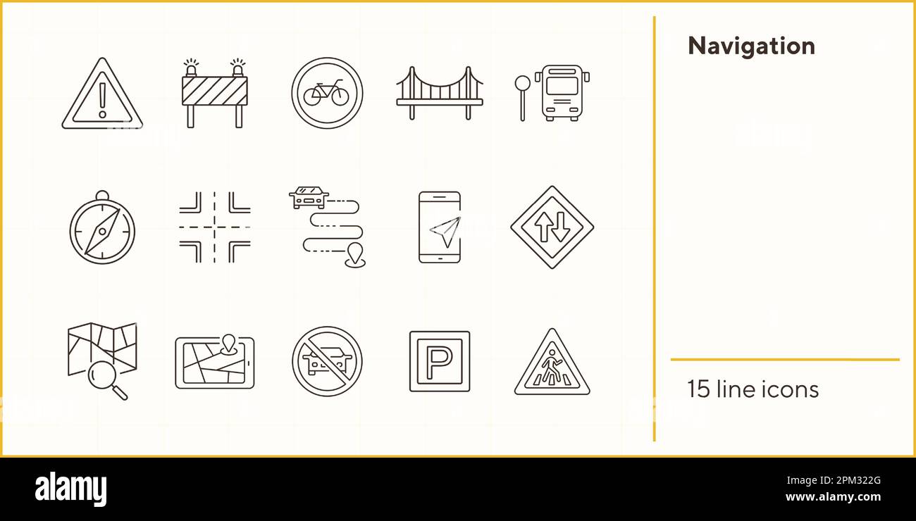 Navigation line icons Stock Vector Image & Art - Alamy