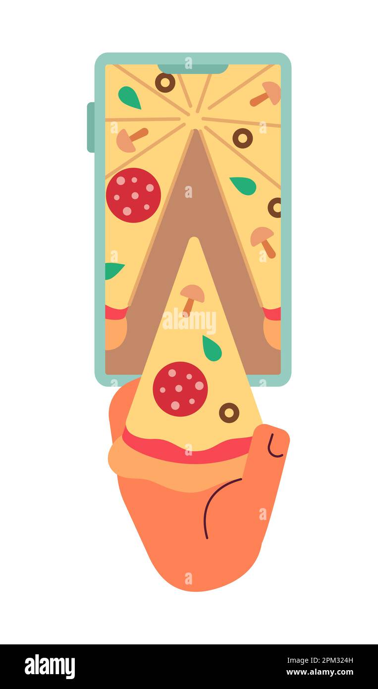 Ordering pizza delivery online flat concept vector spot illustration ...