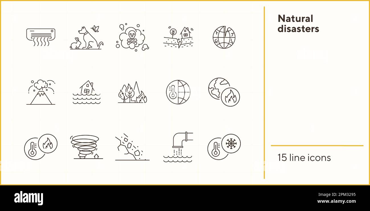 Natural disasters icons Stock Vector Image & Art - Alamy