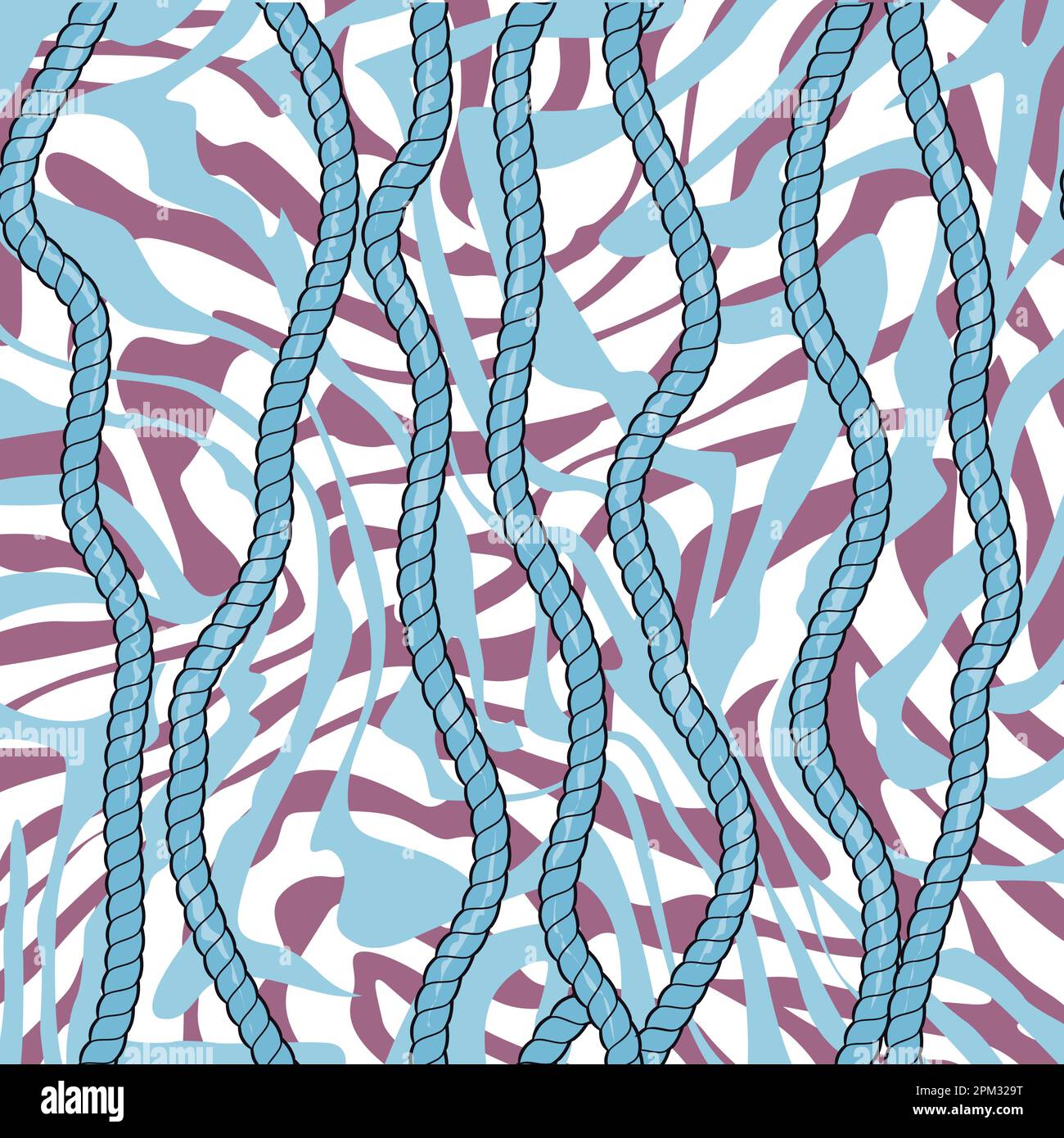 continuous design with animal print and ropes. Pattern seamless for ...