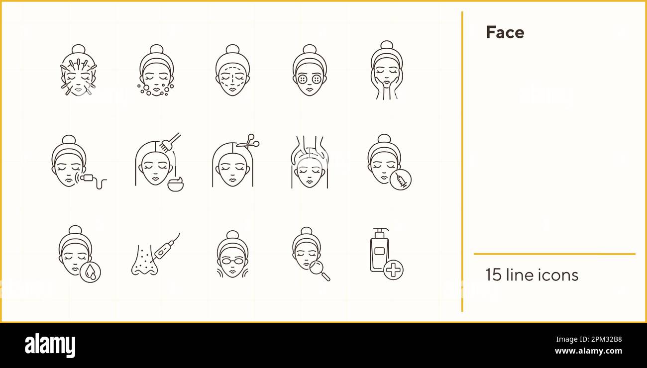 Face line icon set Stock Vector Image & Art - Alamy