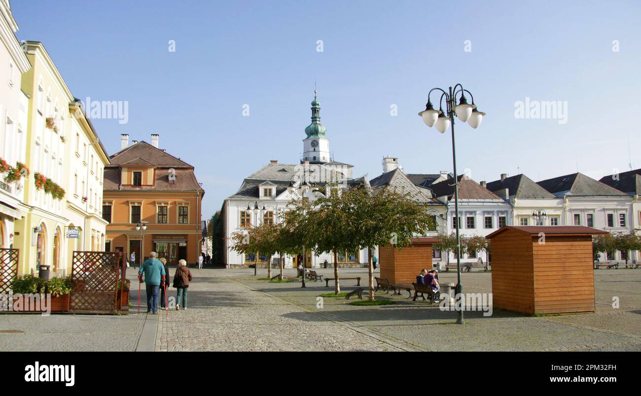 The main Peace Square in the centre of Bruntal is square in shape ...