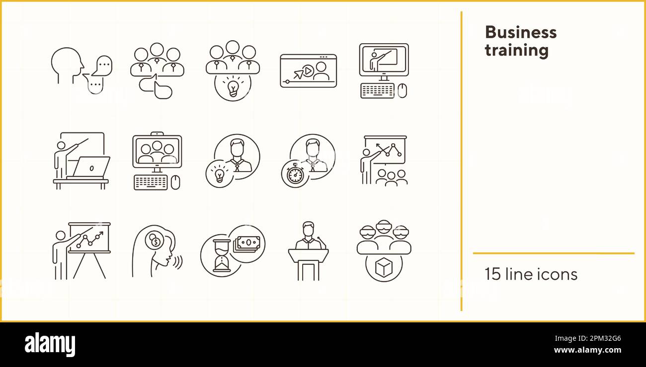 Business training line icons Stock Vector Image & Art - Alamy