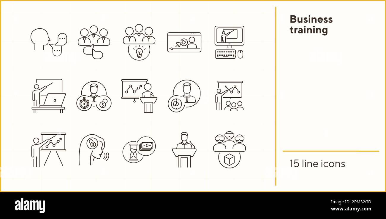 Set of business training icons Stock Vector Image & Art - Alamy