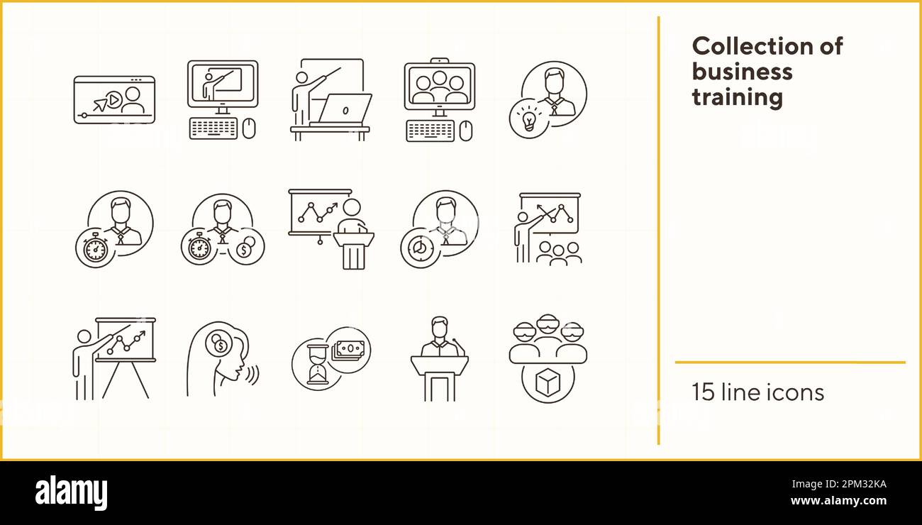 Collection of business training icons Stock Vector Image & Art - Alamy