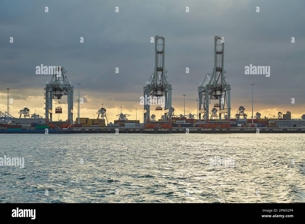 Container Dock in Rotterdam, Cranes Stock Photo - Alamy