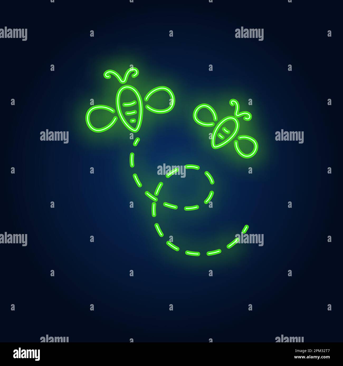 Couple of flying bees neon sign Stock Vector Image & Art - Alamy