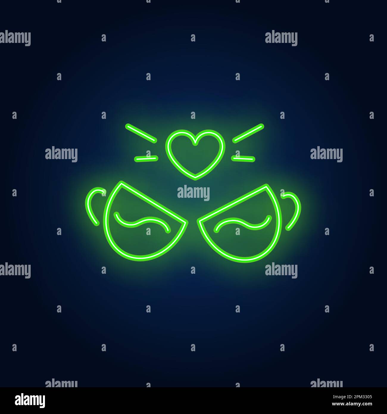 Two cups neon sign Stock Vector Image & Art - Alamy
