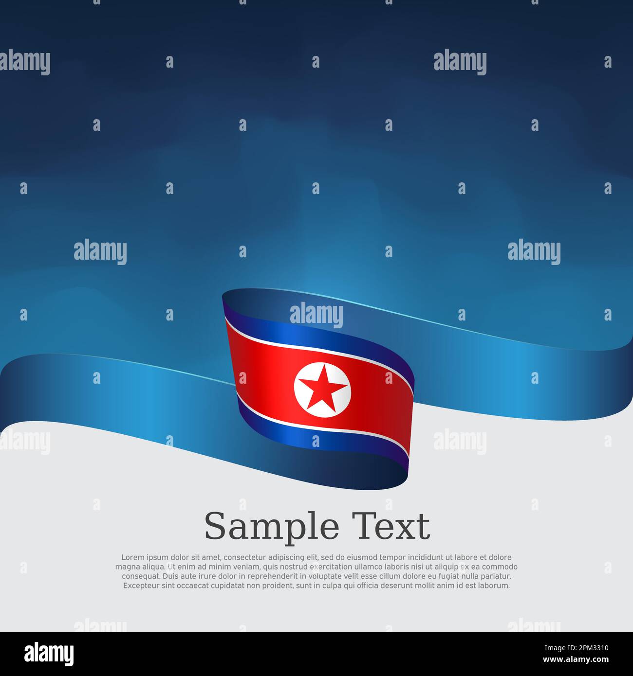 North korea flag on white background. Democratic People Republic of ...