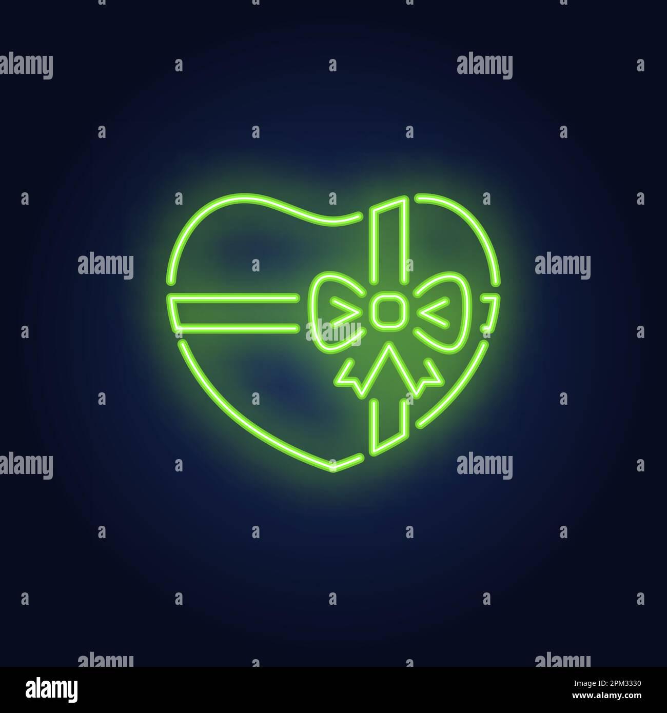 Heart with bow neon sign Stock Vector Image & Art - Alamy