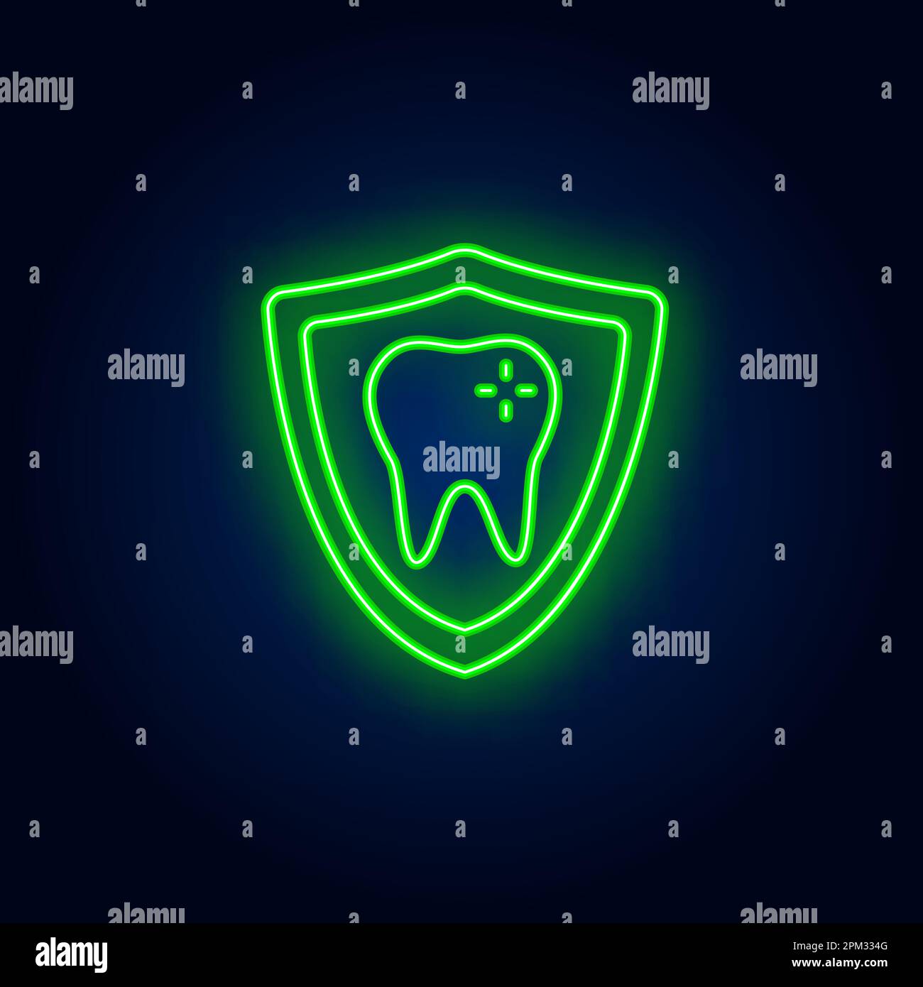 Tooth with protection shield neon sign Stock Vector Image & Art - Alamy