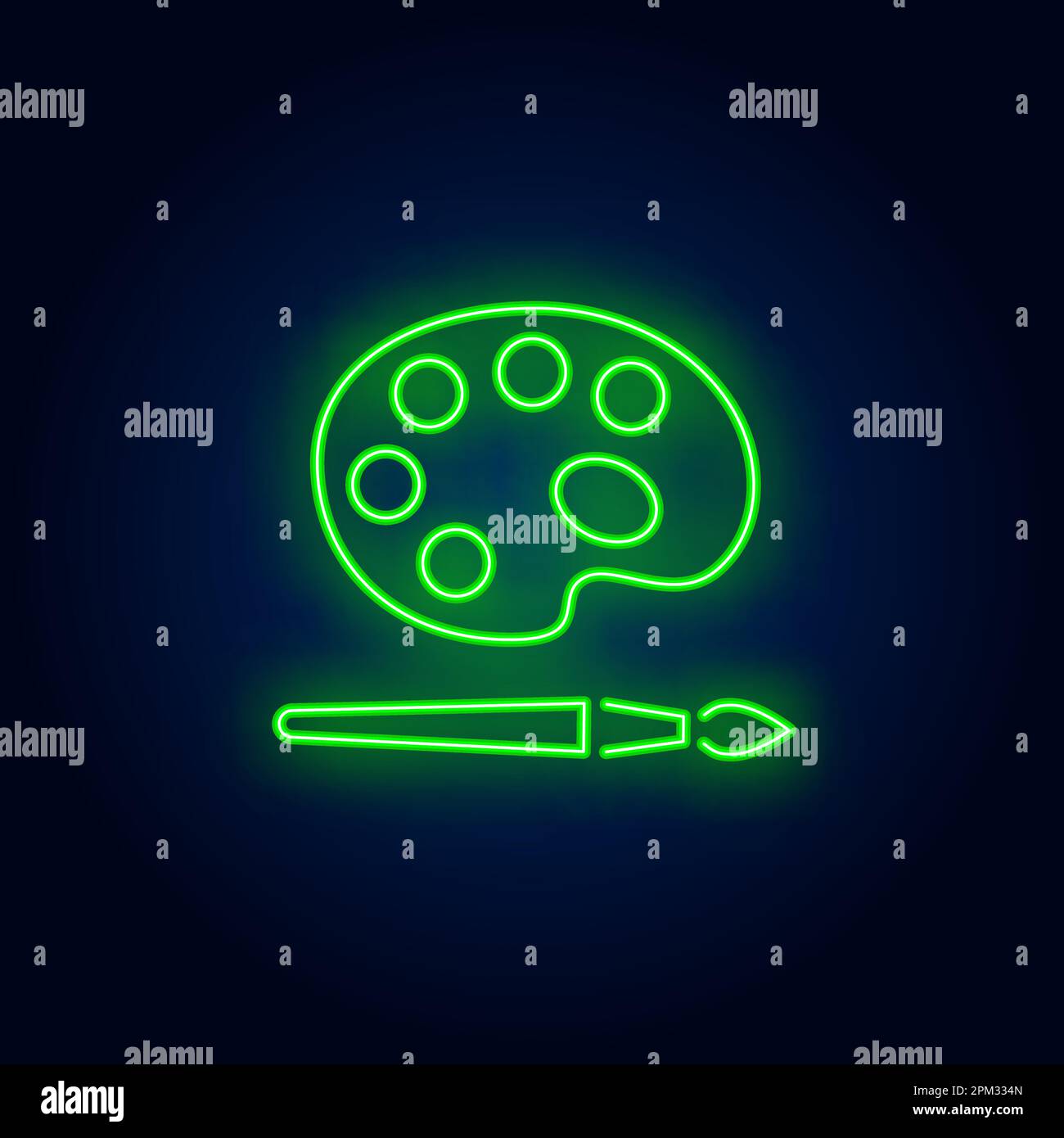 Palette and brush neon sign Stock Vector Image & Art - Alamy