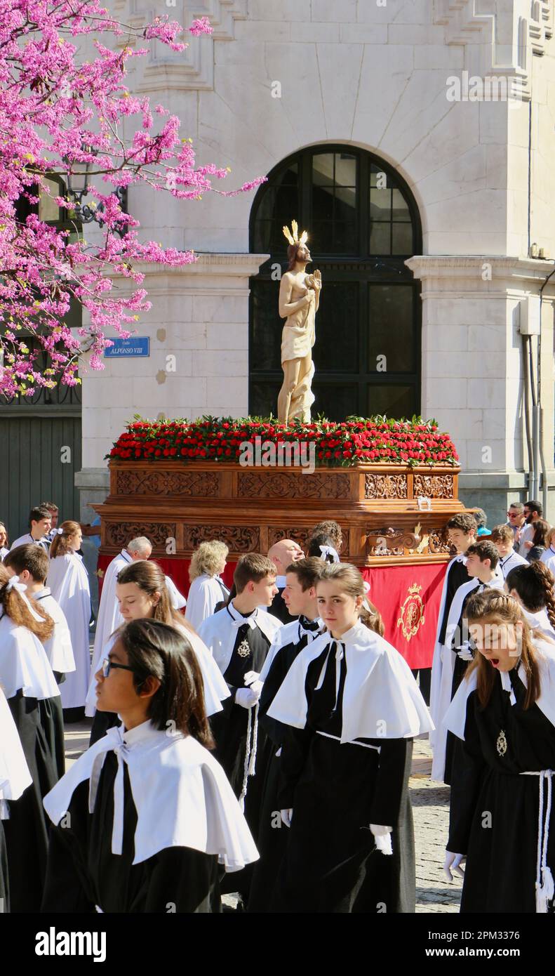 Float sculpture of Jesus Christ the resurrection Cristo in the Easter ...