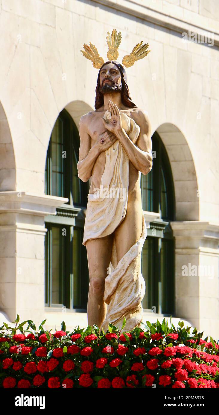 Easter Sunday procession with a sculpture of Jesus Christ resurrected ...