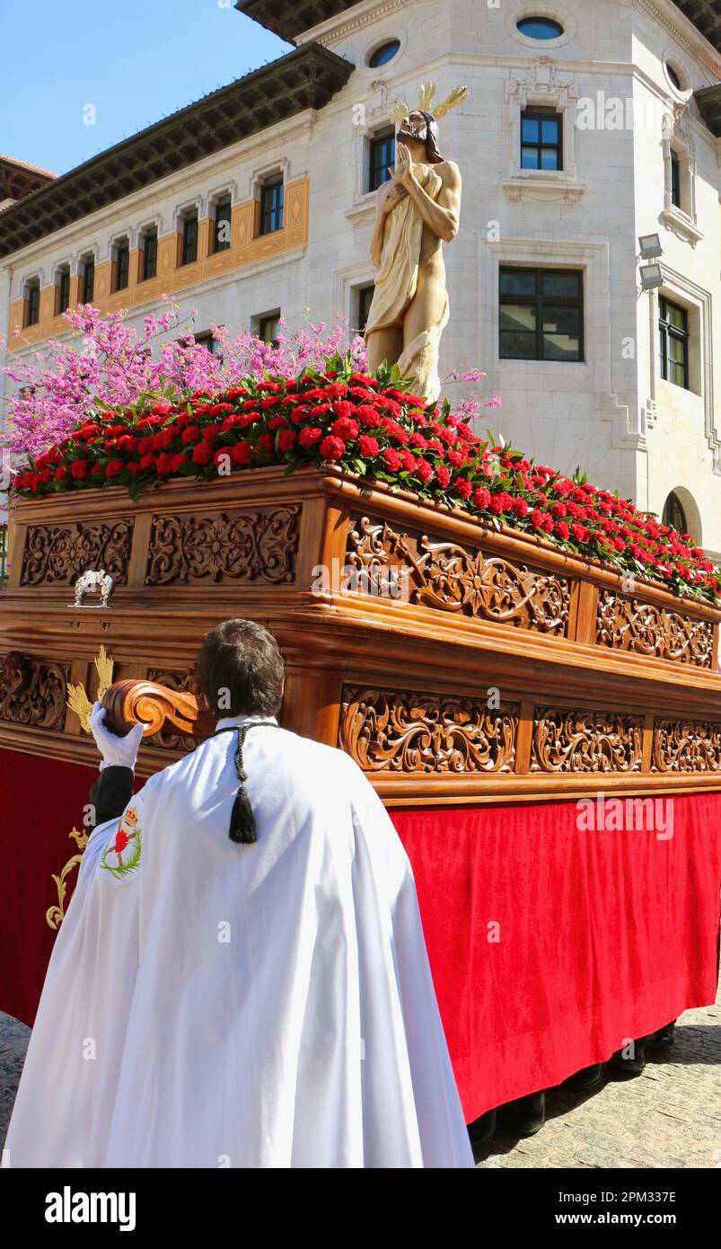 Float sculpture of Jesus Christ the resurrection Cristo in the Easter ...