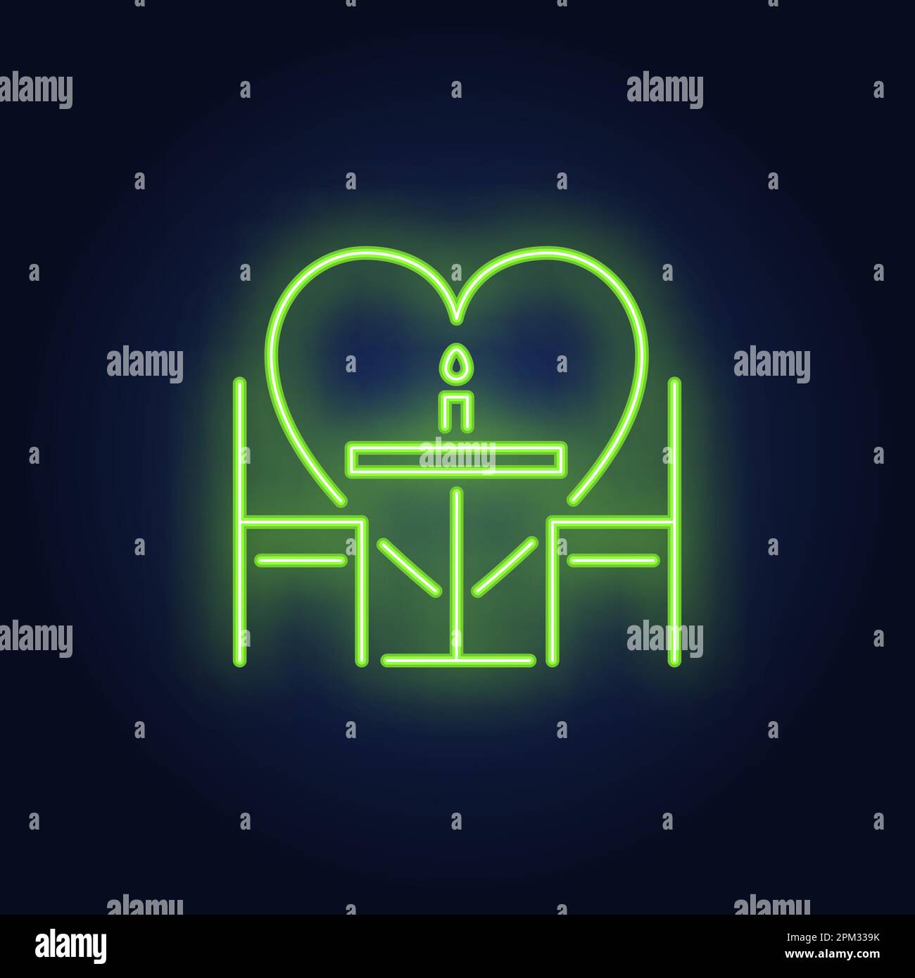 Romantic Dinner Neon Sign Stock Vector Image And Art Alamy
