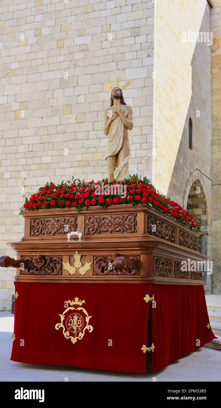 Float with a sculpture of Jesus Christ the resurrection Cristo ...