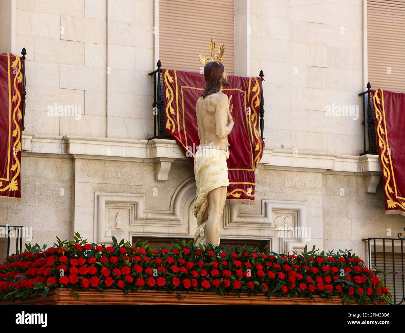 Float with a sculpture of Jesus Christ the resurrection Cristo ...