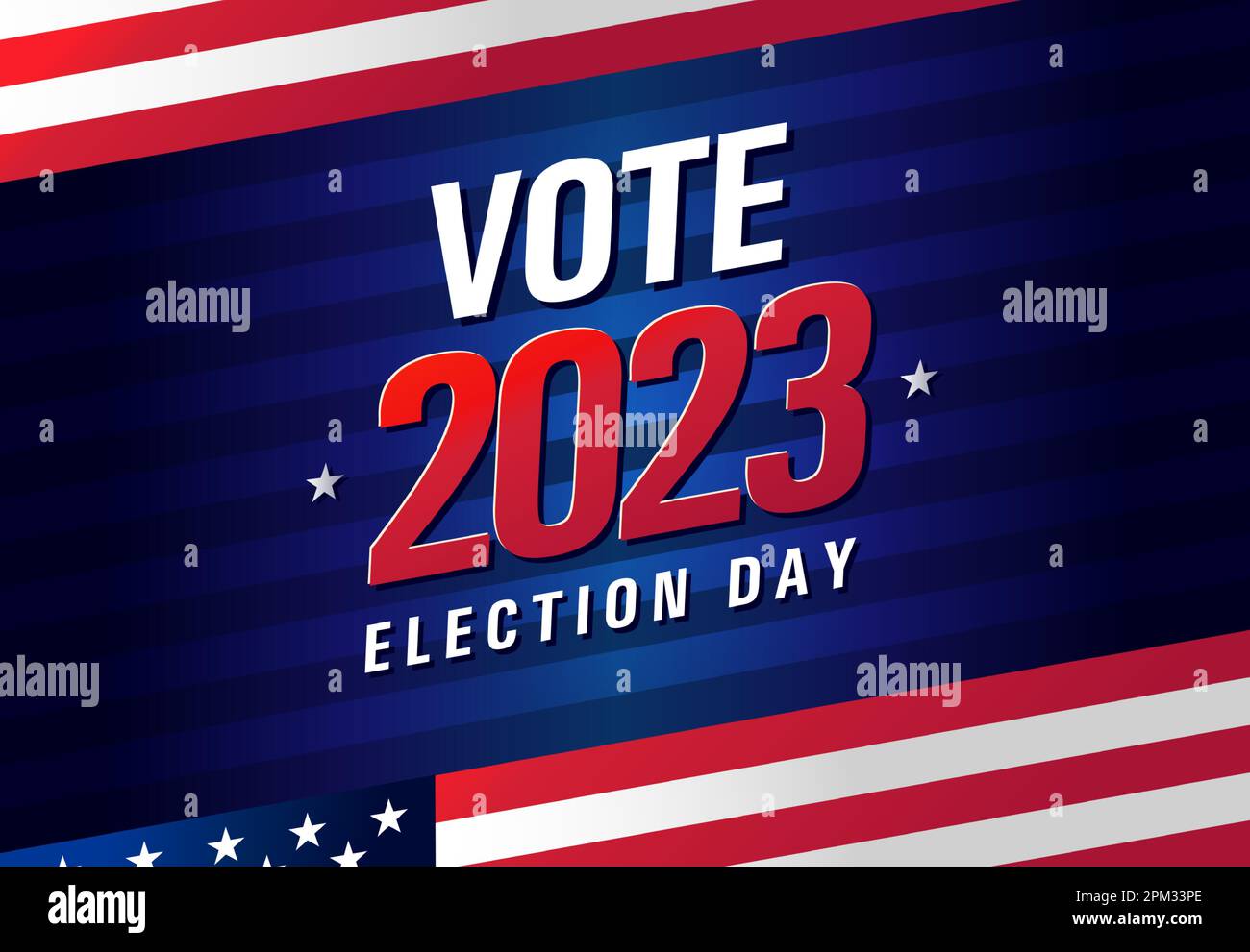 Vote 2023, election day USA. American vote, creative design with flags ...