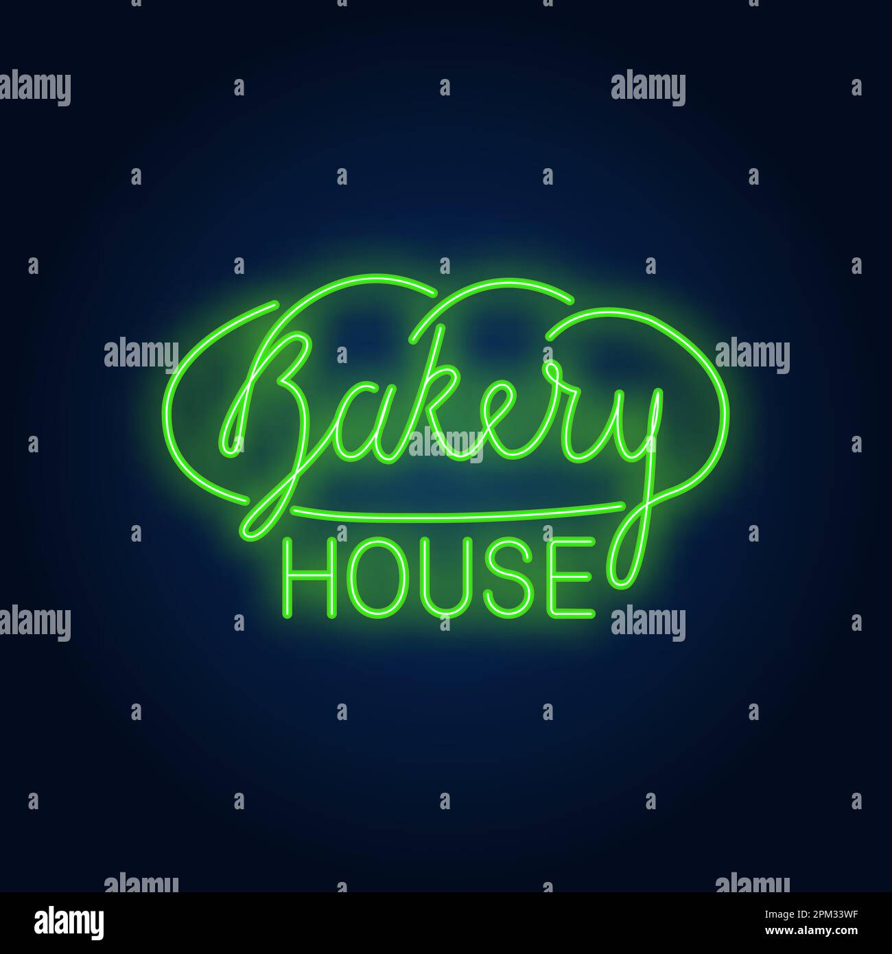 Bakery House Neon Sign with Loaf of Bread Stock Vector Image & Art - Alamy