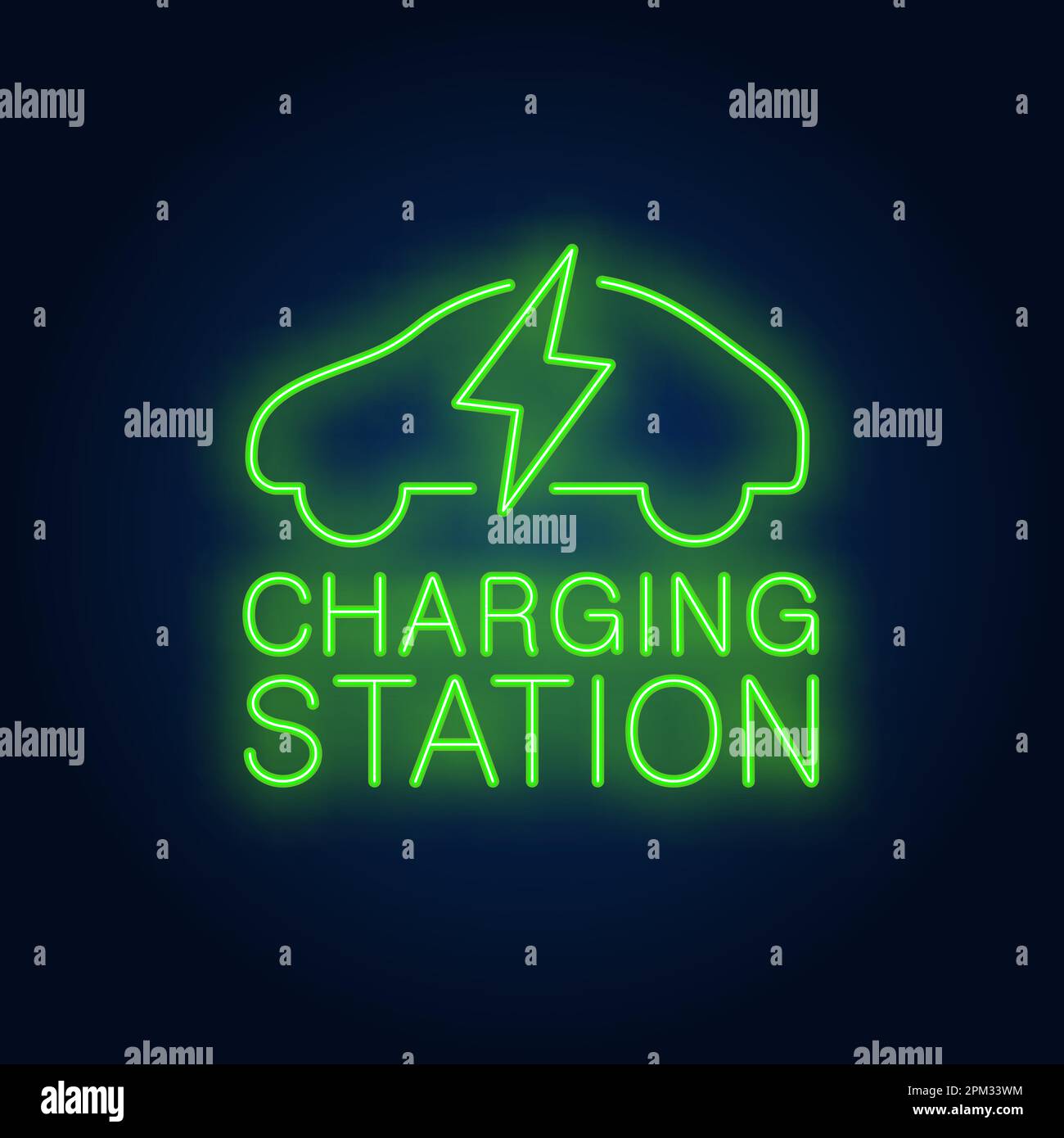Car charging station neon sign Stock Vector Image & Art - Alamy