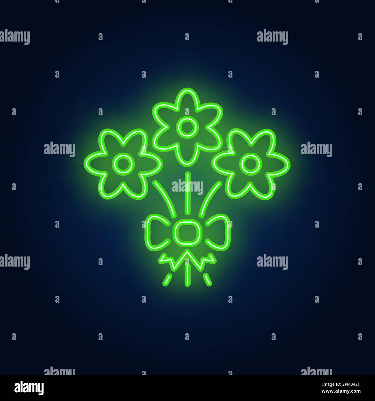 Daisy bouquet neon sign Stock Vector Image & Art - Alamy