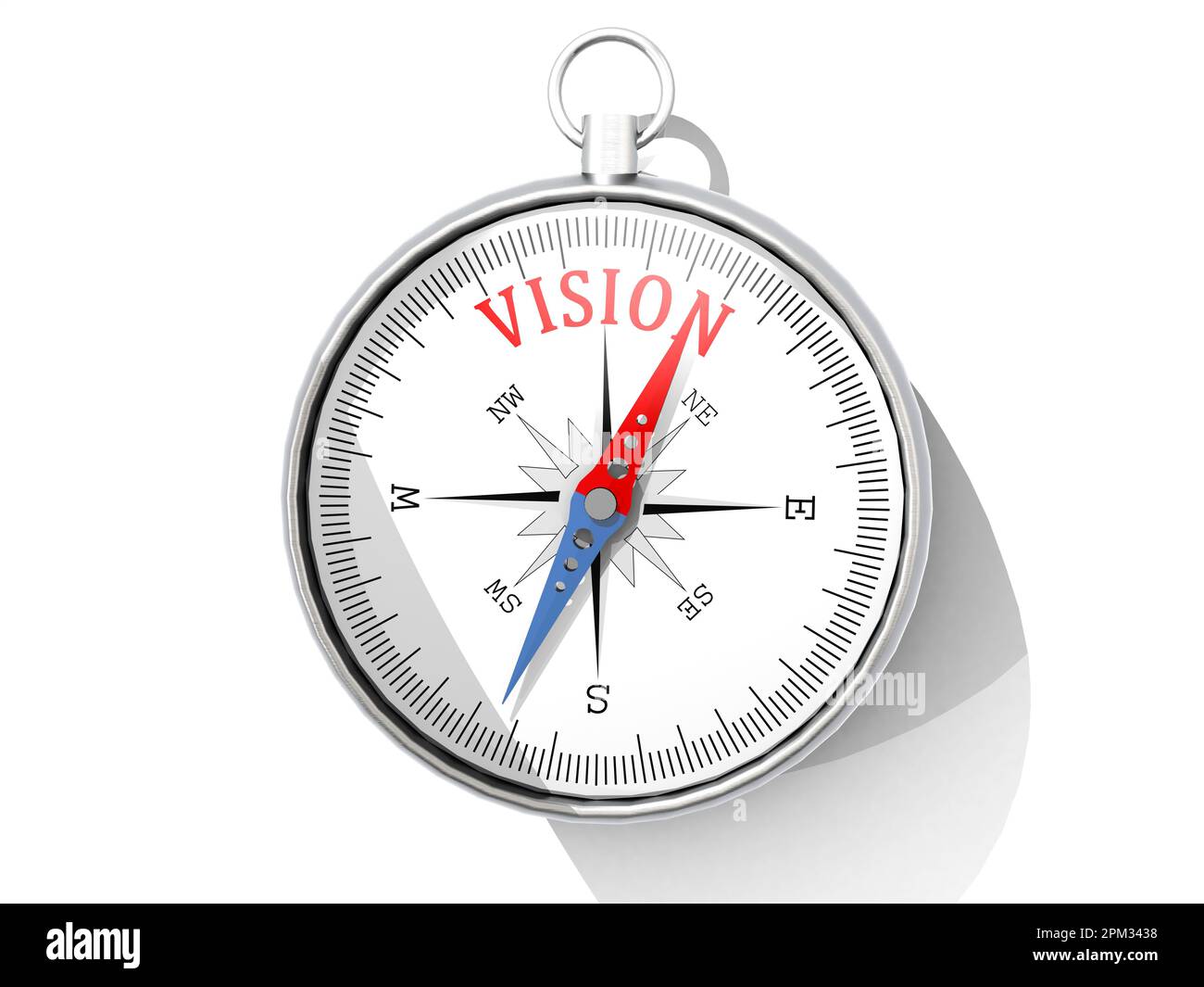Vision word printed on compass isolated, 3D rendering Stock Photo - Alamy