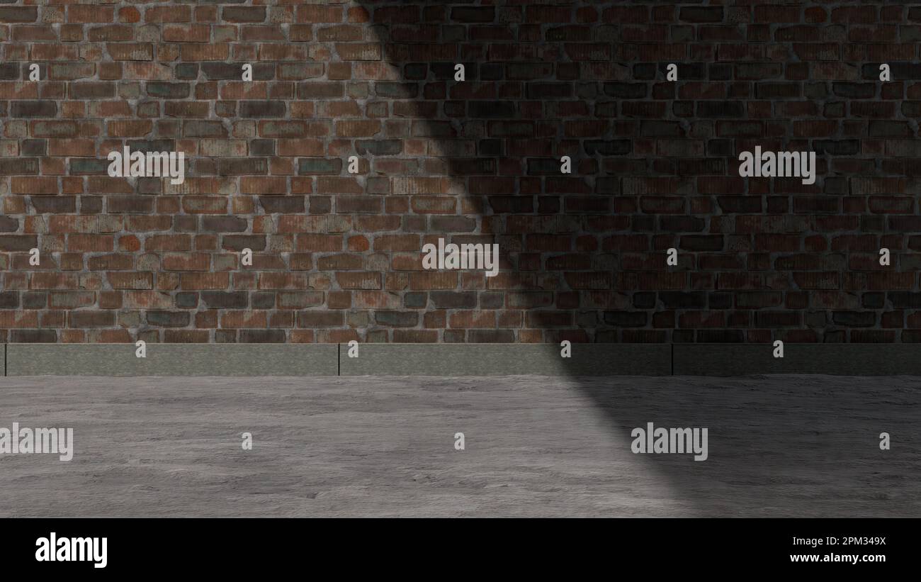 outdoor brick and concrete expressive space with sharp shadows abstract ...