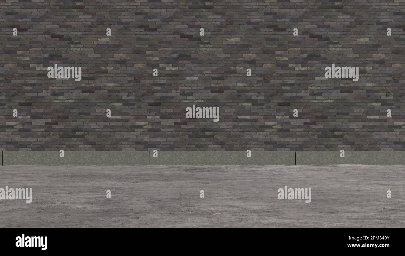 outdoor brick wall and concrete floor gently interlocking space ...