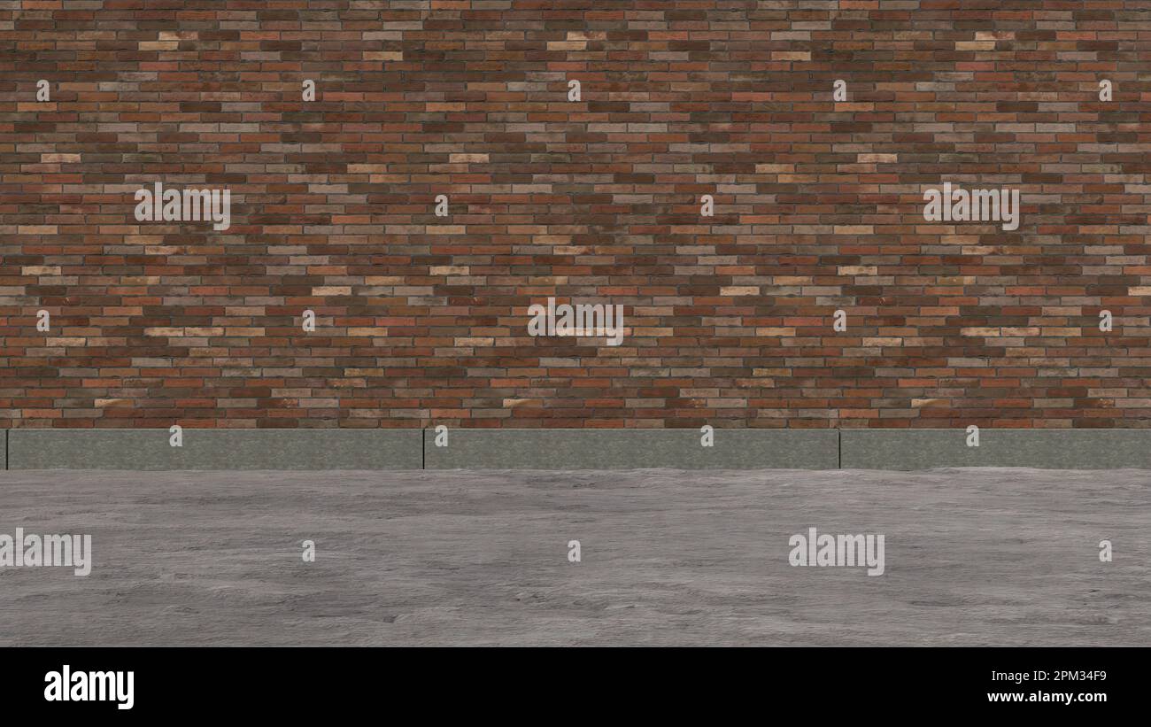 outdoor brick wall overlays concrete floor space abstract street modern ...