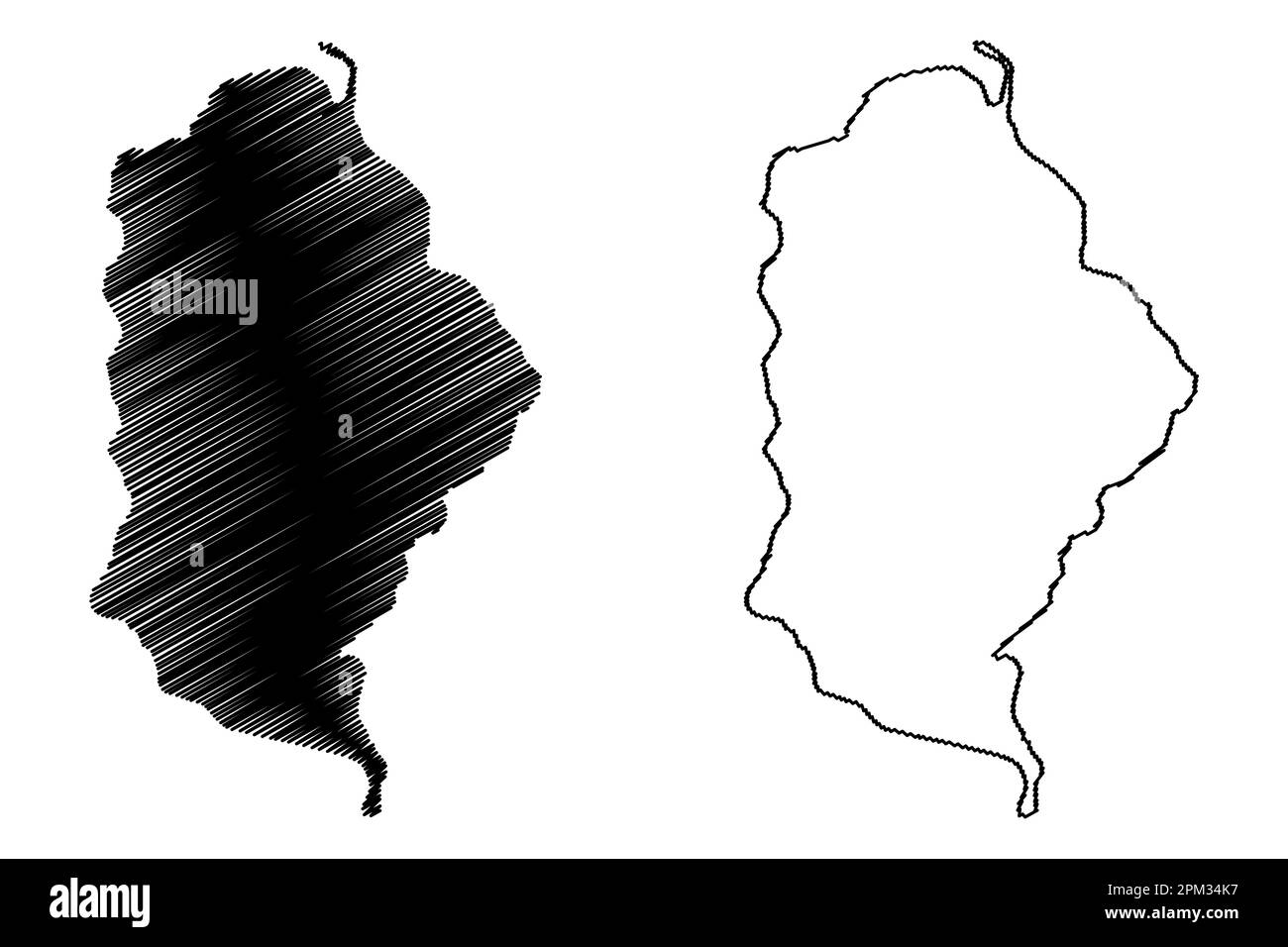Lake Malombe (Africa, Republic of Malawi) map vector illustration ...
