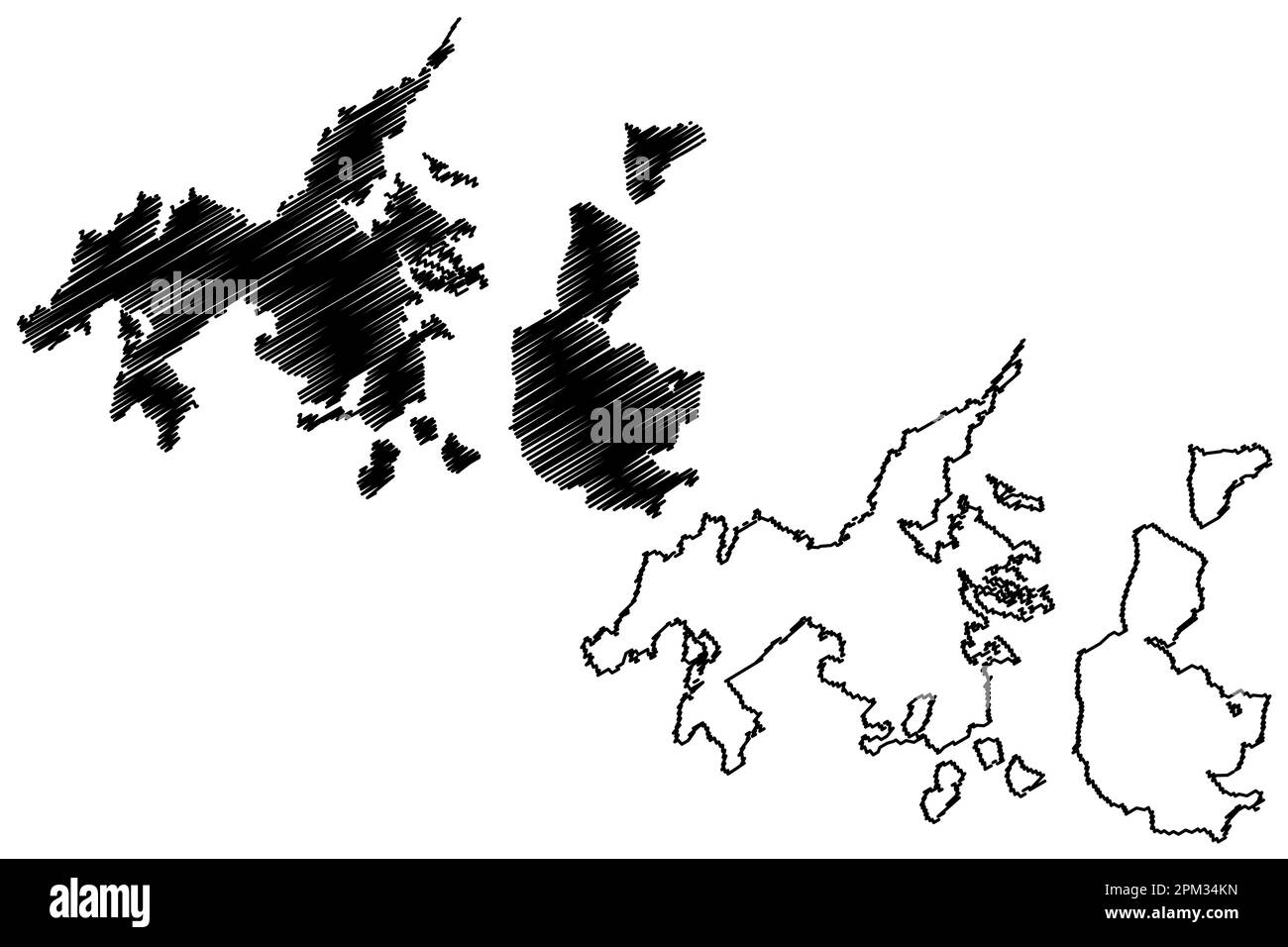 Lake Makadikadi Basin (Africa, Republic of Botswana) map vector ...