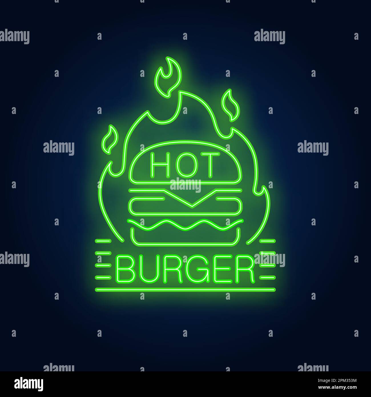 Hot burger neon sign Stock Vector Image & Art - Alamy