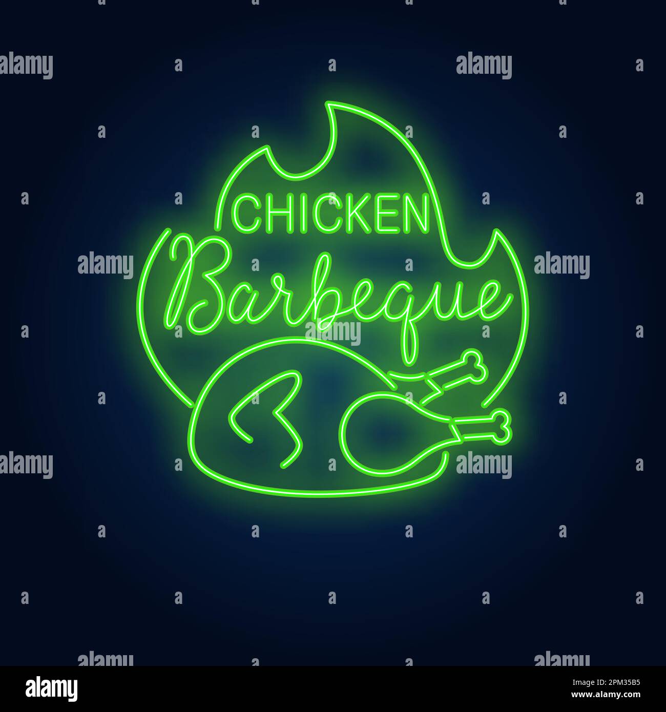 Chicken barbeque neon sign Stock Vector Image & Art - Alamy